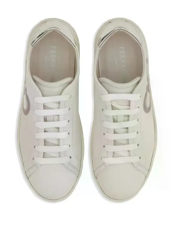 FERRAGAMO Double Gancini Sneakers - White