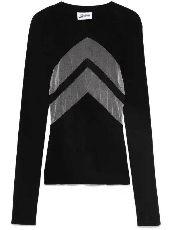 JEAN PAUL GAULTIER Chevron-detail Sweater - Black