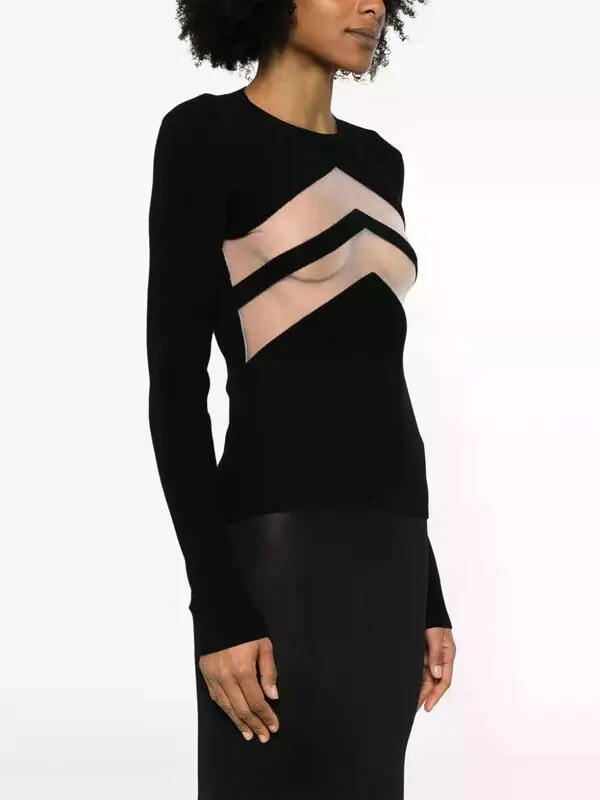 JEAN PAUL GAULTIER Chevron-detail Sweater - Black