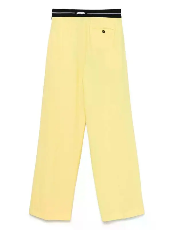 MSGM Logo-waistband Trousers - Yellow