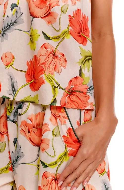 THE LAZY POET Amelie Floral Cotton Pajamas - Light Beige