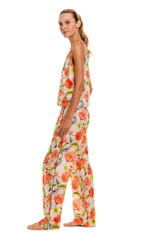 THE LAZY POET Amelie Floral Cotton Pajamas - Light Beige