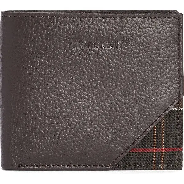 Barbour Tarbert Leather Bifold Wallet - Chocolate Brown