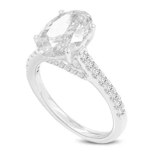 LUVMYJEWELRY Tasia 14k Gold 3.4 Ctw Lab Grown Diamond Ring - 14k White Gold