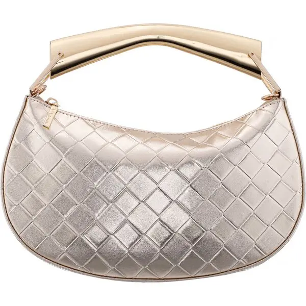 Nina Cory Quilted Faux Leather Top Handle Bag - Platino