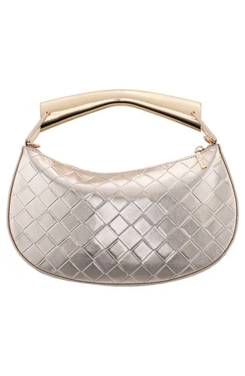 Nina Cory Diamond Quilted Faux Leather Top Handle Bag