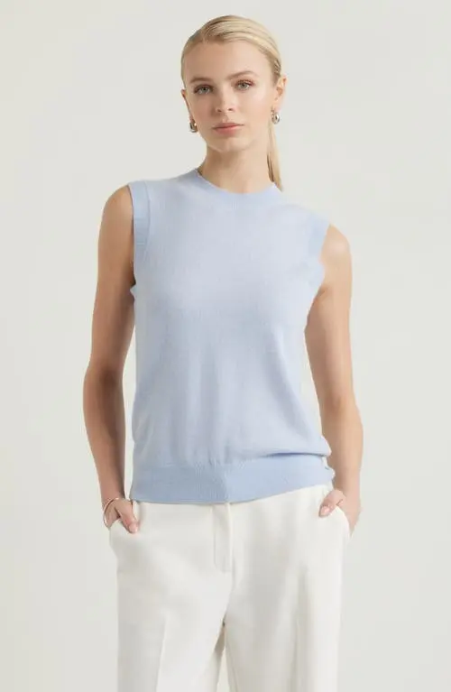 Nordstrom Sleeveless Cashmere Shell - Blue Zen