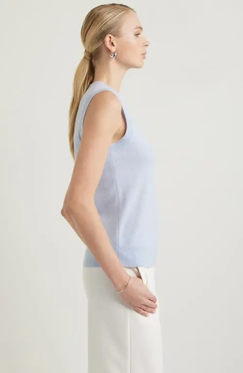 Nordstrom Sleeveless Cashmere Shell - Blue Zen