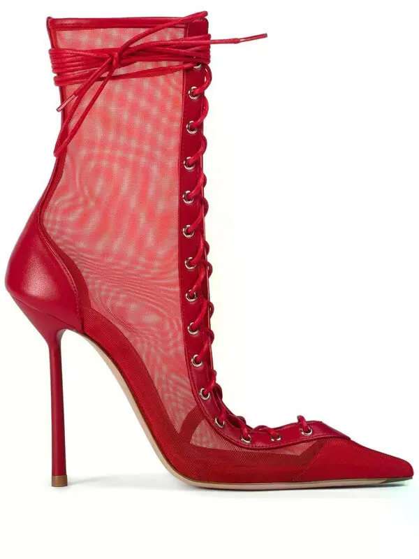 LE SILLA 120mm Mesh-design Boots - Red