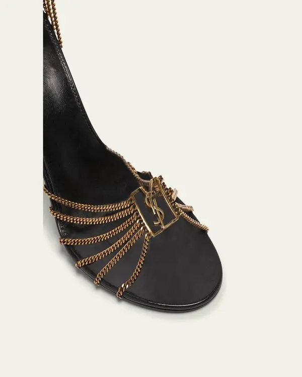 Saint Laurent Babylone Strappy Chain Stiletto Sandals