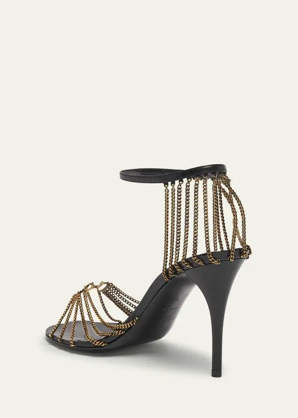 Saint Laurent Babylone Strappy Chain Stiletto Sandals