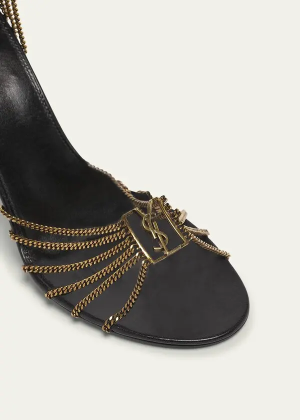 Saint Laurent Babylone Strappy Chain Stiletto Sandals