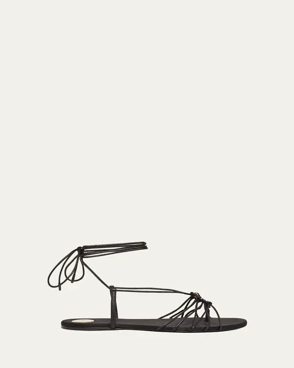 Saint Laurent Babylone Strappy Ankle-tie Sandals - Nero