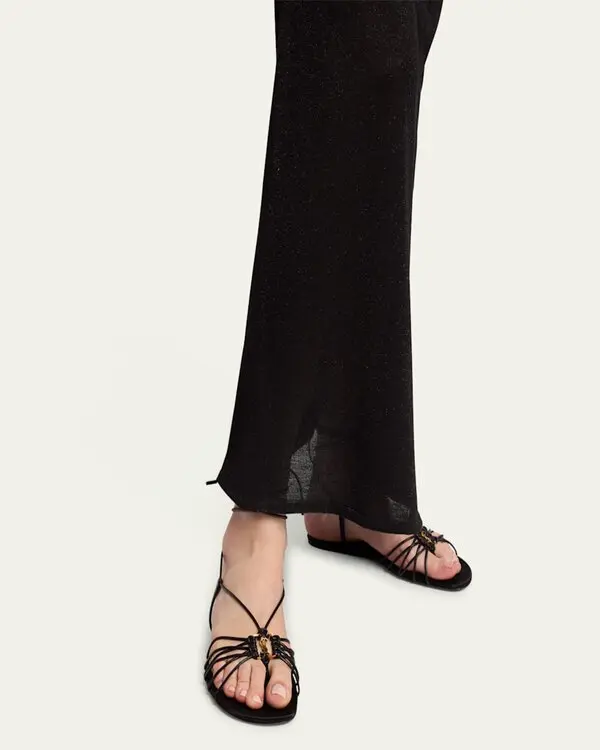 Saint Laurent Babylone Strappy Ankle-tie Sandals - Nero
