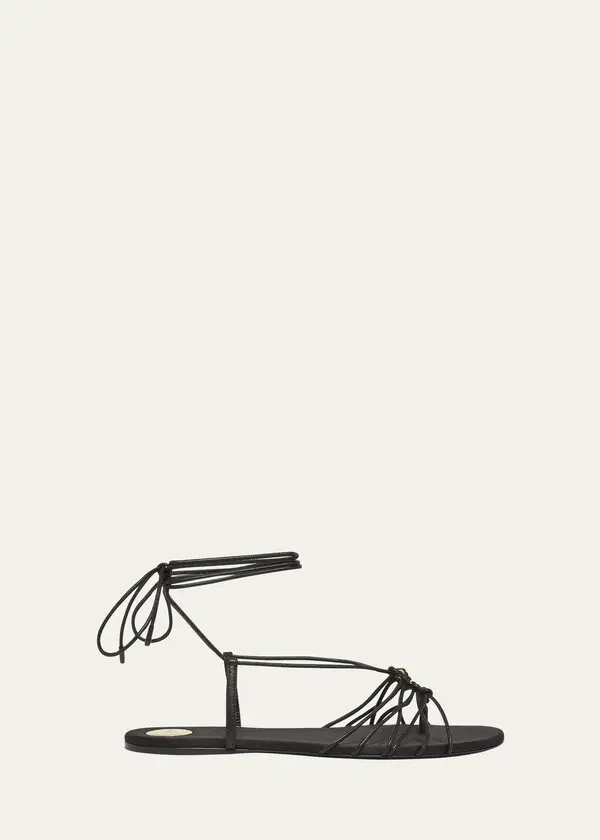 Saint Laurent Babylone Strappy Ankle-tie Sandals - Nero