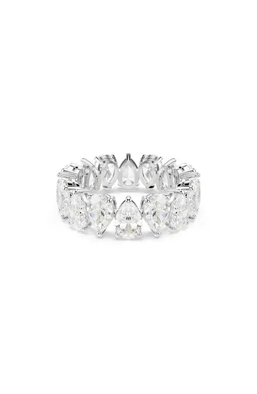 SWAROVSKI Matrix Pear Cut Crystal Eternity Ring - White