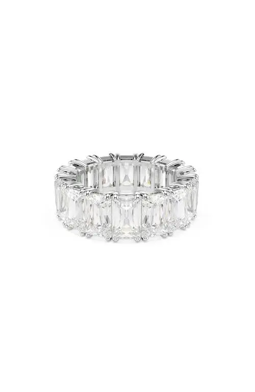 SWAROVSKI Matrix Baguette Crystal Eternity Ring - White Gold
