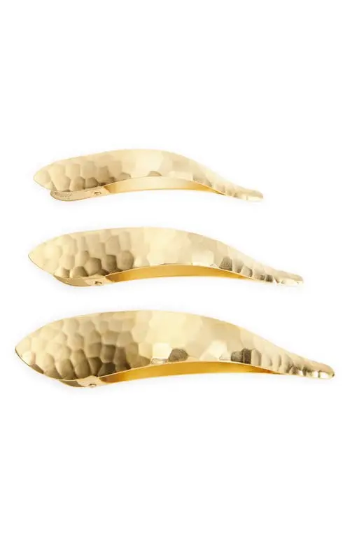 FICCARE Maximas Ice Hammered Hair Clip - Gold Hammered