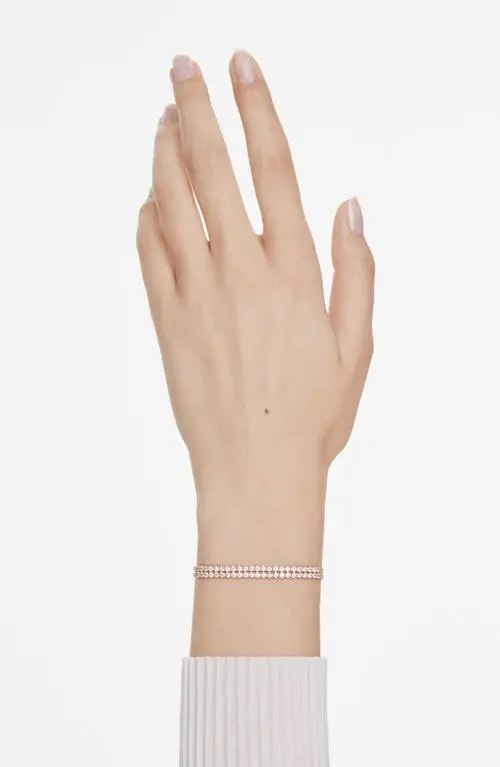 SWAROVSKI Matrix Crystal Double Row Slider Bracelet - Rose Gold/ White