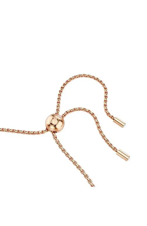 SWAROVSKI Matrix Crystal Double Row Slider Bracelet - Rose Gold/ White