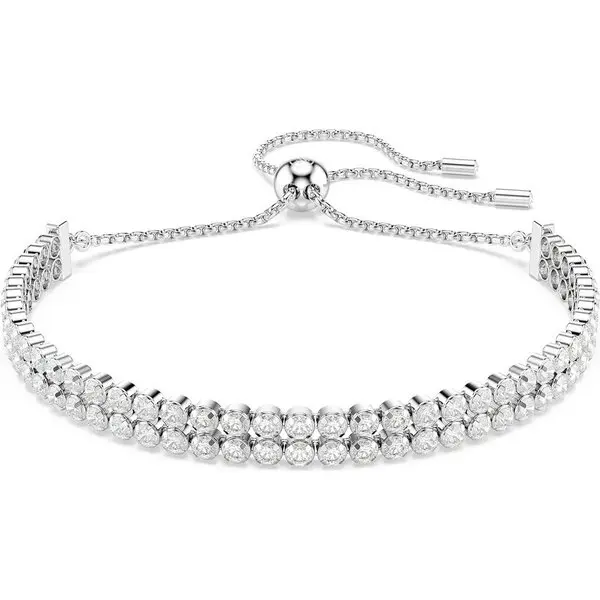 SWAROVSKI Matrix Crystal Double Row Slider Bracelet - White