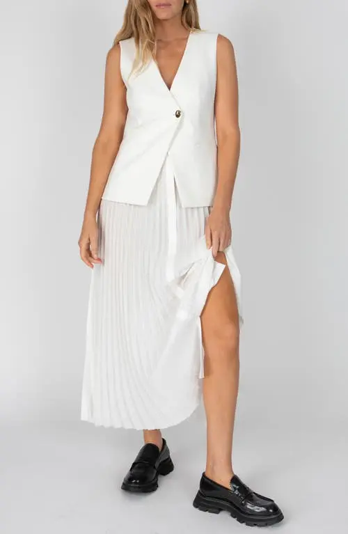 Derek Lam 10 Crosby Lauren Mixed Media Midi Dress - Soft White