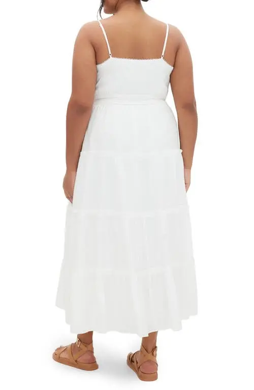 City Chic Tiered Tie-Front Maxi Dress - Ivory | Editorialist