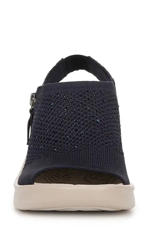 LIFESTRIDE Bzees Starlet Embellished Slingback Sandal - Navy Knit