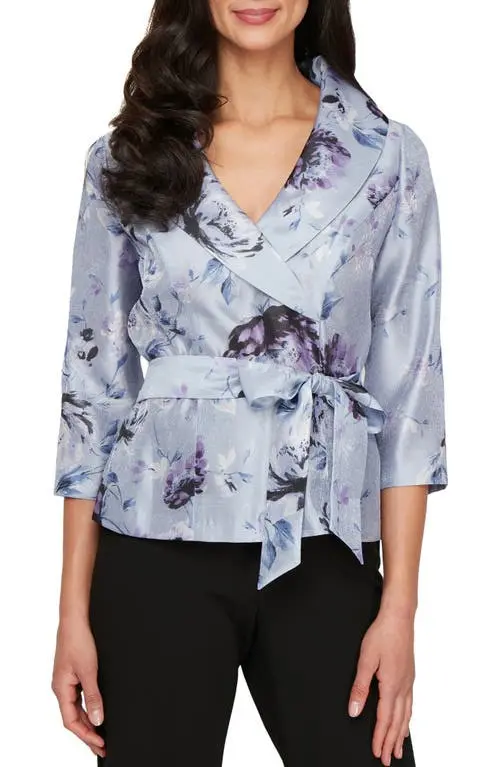 Alex Evenings Tie Side Organza Top