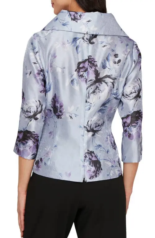 Alex Evenings Tie Side Organza Top
