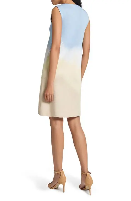 Misook Landscape Pattern Sleeveless Fit & Flare Dress