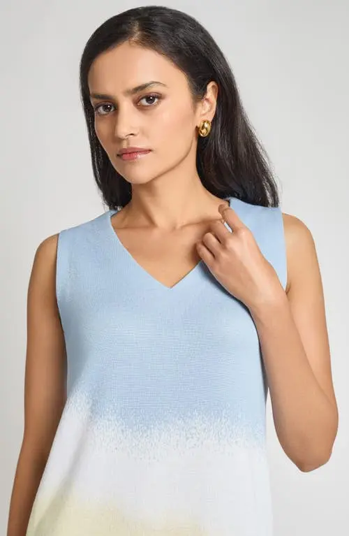 Misook Landscape Pattern Sleeveless Fit & Flare Dress