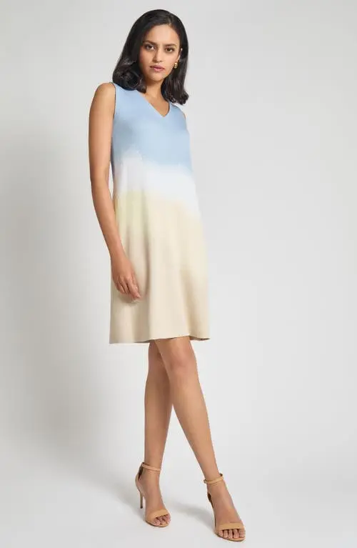 Misook Landscape Pattern Sleeveless Fit & Flare Dress