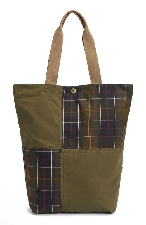 Barbour Transport Patchwork Tote - Dusky Green