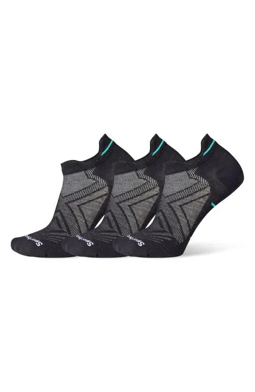 Smartwool Run Zero Cushion Ankle Socks 3 Pack - Black