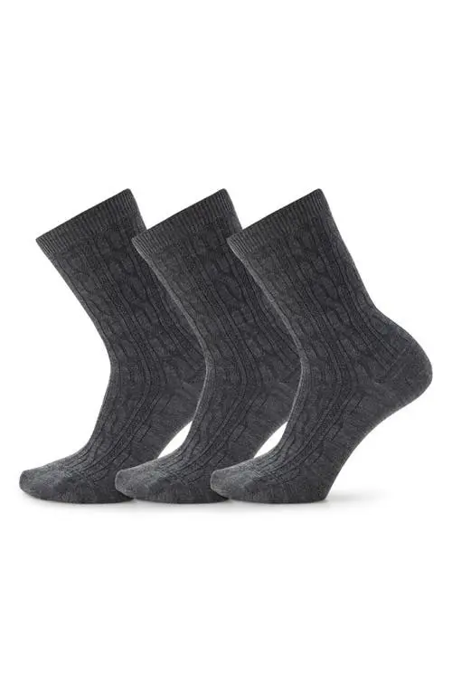 Smartwool Everyday 3-pack Wool-blend Crew Socks - Medium Gray