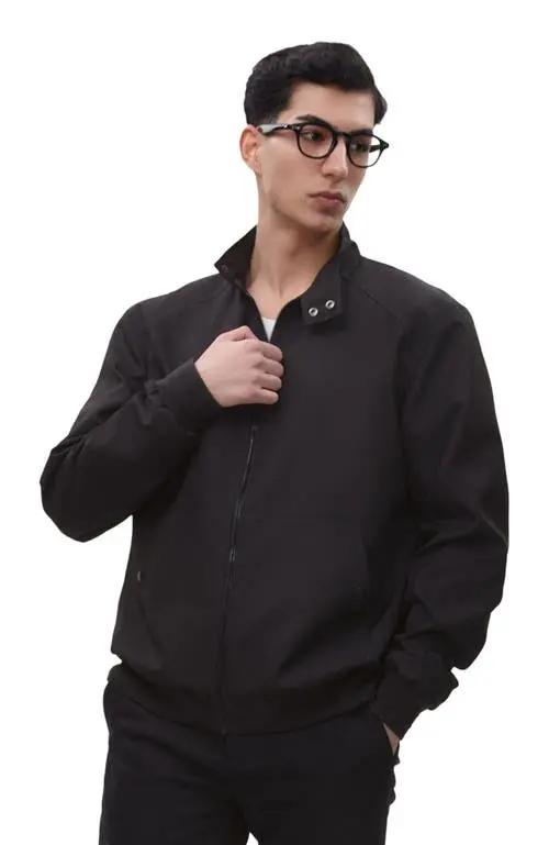 ROKKA&ROLLA Classic Full-zip Bomber Jacket - Black