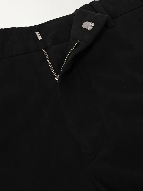 Zegna Easy Straight-leg Garment-dyed Cotton-blend Chinos - Black