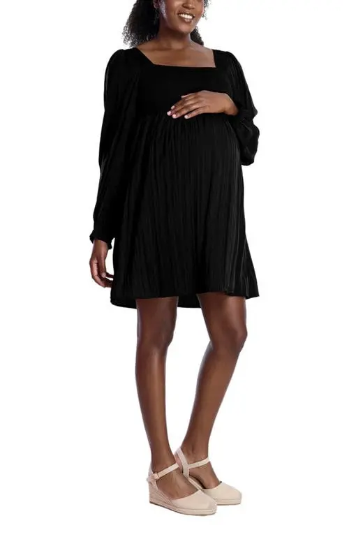Motherhood Maternity Smocked Babydoll Mini Dress - Core Black