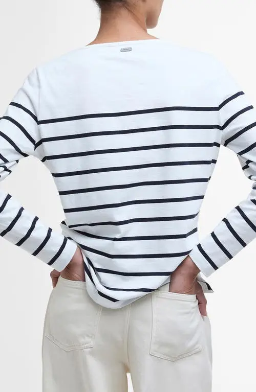 Barbour Bradley Stripe Cotton Top - Cloud Stripe
