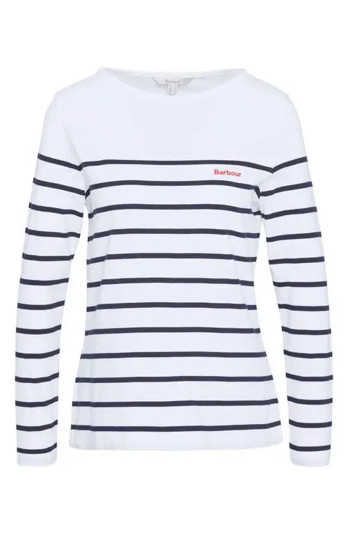 Barbour Bradley Stripe Cotton Top - Cloud Stripe