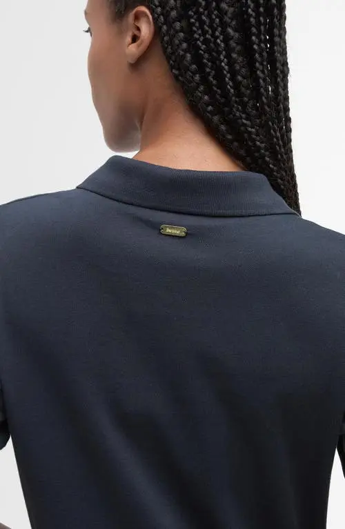 Barbour Celeste Stretch Cotton Piqué Polo Midi Dress - Navy