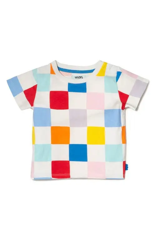 MON COEUR Recycled Cotton & Organic Cotton Graphic T-shirt - Natural/ Checkered