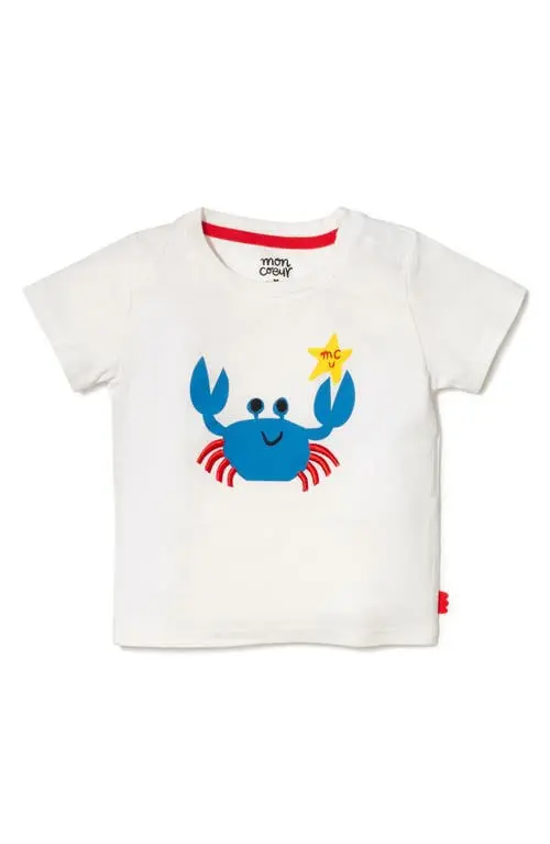 MON COEUR Recycled Cotton & Organic Cotton Graphic T-shirt - Natural/blue Crab