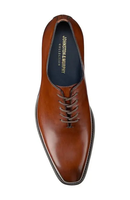 Johnston & Murphy Collection Larson Plain Toe Oxford - Mahogany Italian Calfskin