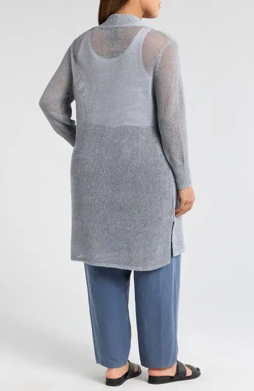 Eileen Fisher Long Organic Linen & Cotton Cardigan