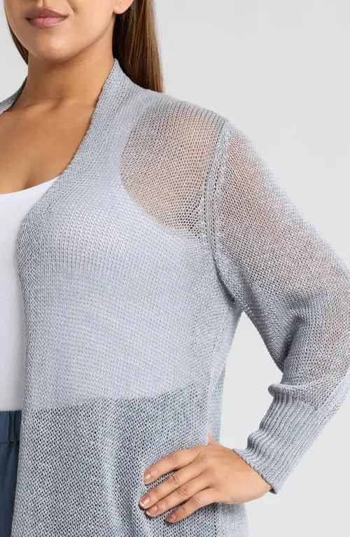 Eileen Fisher Long Organic Linen & Cotton Cardigan