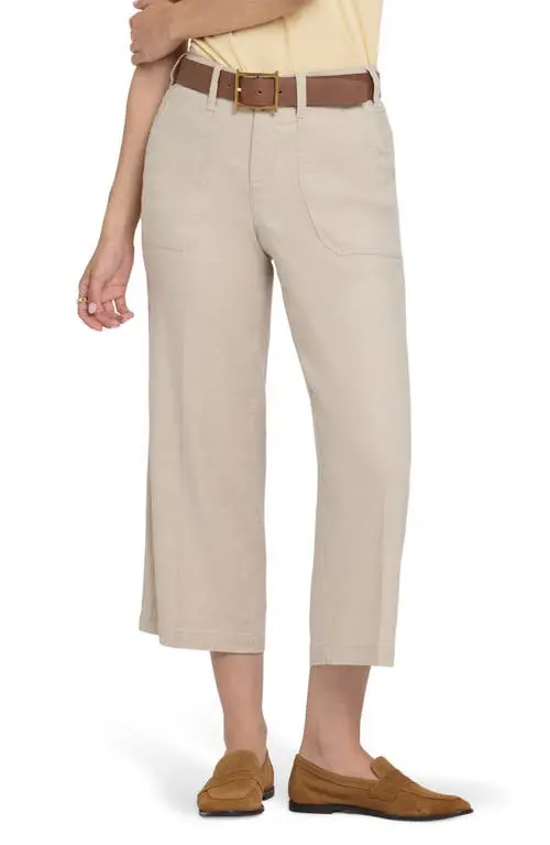 NYDJ Wide Leg Crop Linen Blend Pants - Feather