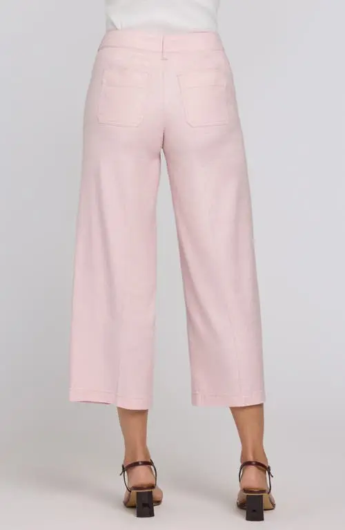 NYDJ Wide Leg Crop Linen Blend Pants - Light Lilac
