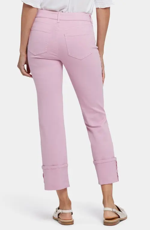 NYDJ Marilyn Wide Cuff Straight Leg Jeans - Pink Nectar